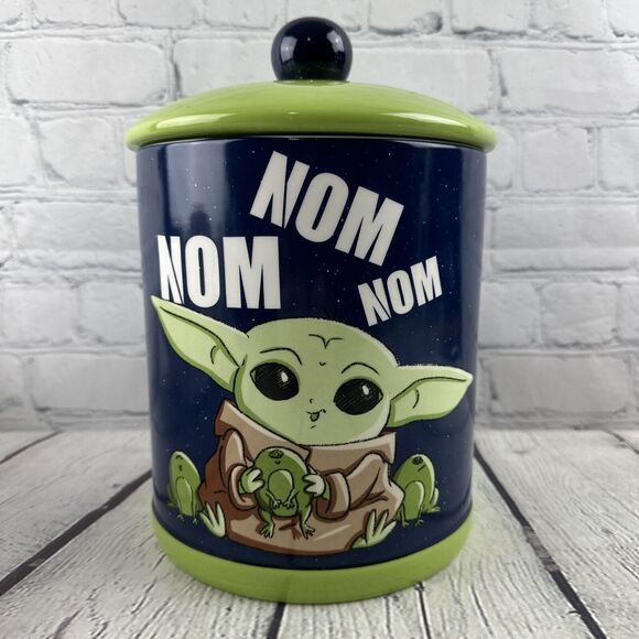 Disney | Kitchen | Disney Star Wars Baby Yoda Grogu Cookie Jar Nom Nom ...